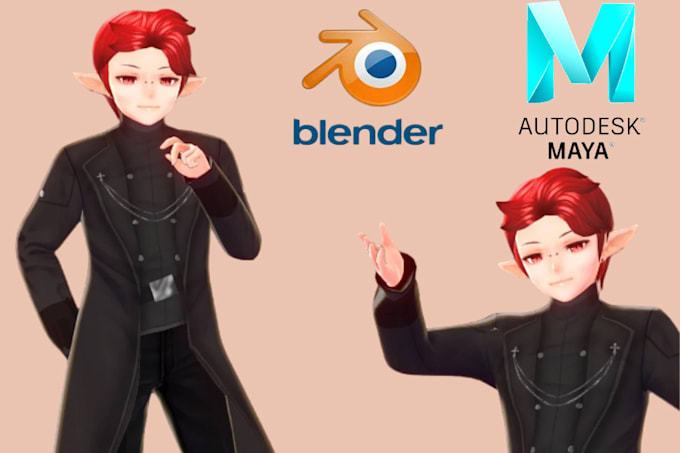 Design vrchat avatar anime model, 3d vtuber furry vr chat vrc character ...