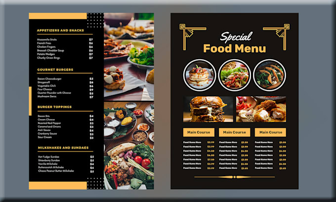 Provide professional and unique restaurant menu design by Techworld22 ...