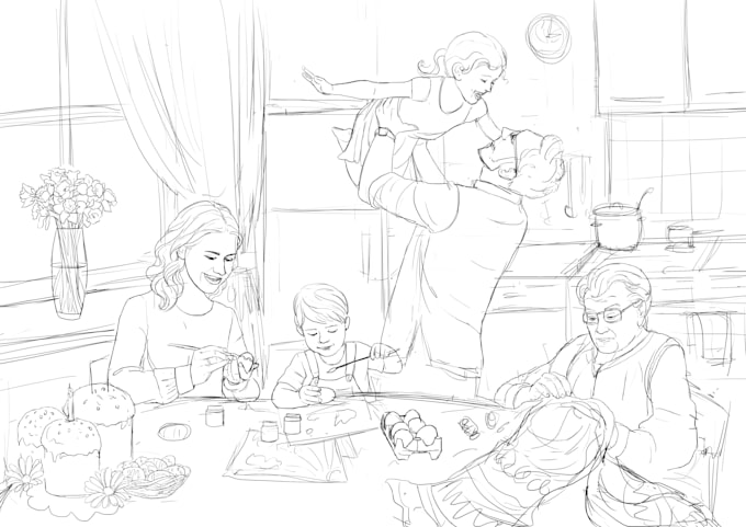 Draw a linear illustration from any image by Olenashkavron | Fiverr