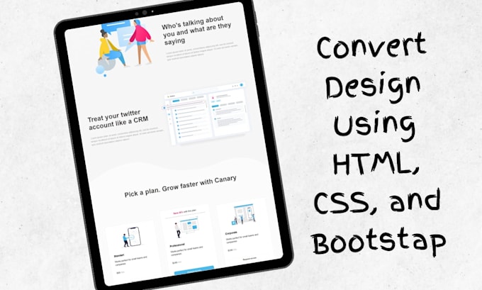 Convert psd files into html, css or sass, and bootstrap by Nimra_tahir98 | Fiverr