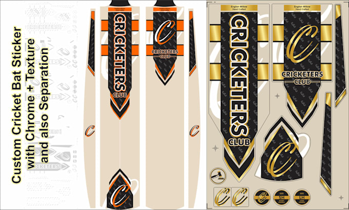 Do professionally custom bat sticker designs cricket bat stickers by ...