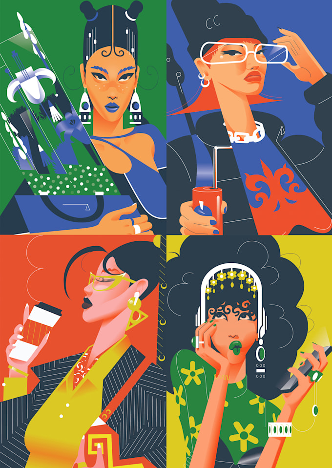Create a vector illustration for print or animation by Pinkkatana | Fiverr