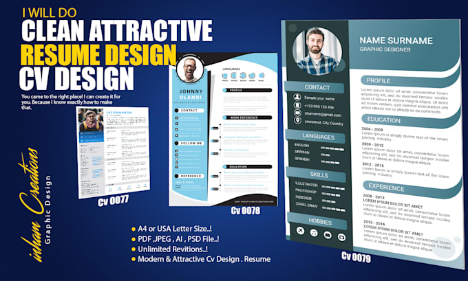 Do clean attractive resume design cv design for low price by Inham ...