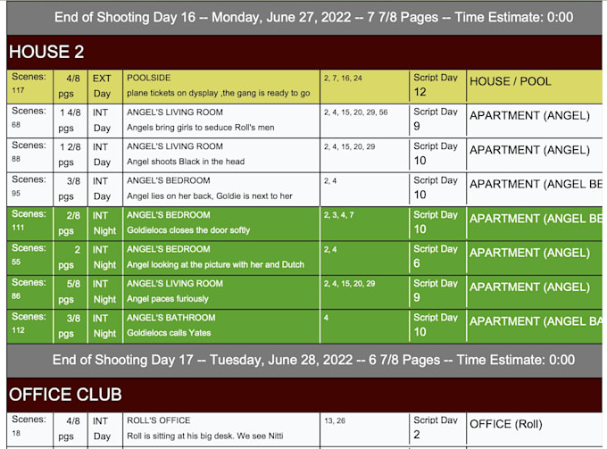Create a professional schedule and breakdown for your film by Ma11ia ...