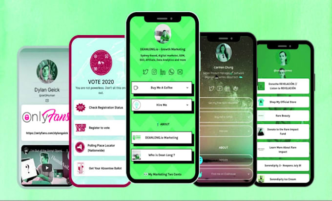 Design or edit linktree, linkpop landing page by Icon2x2 | Fiverr
