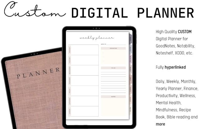 Design your custom digital planner to sell on etsy by Majal_aa | Fiverr