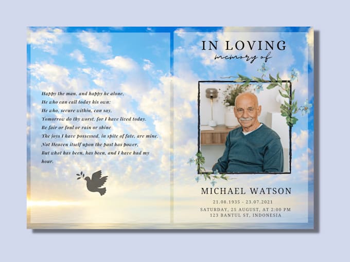 Create personalized funeral banner, flyer, poster by Arsyilala | Fiverr