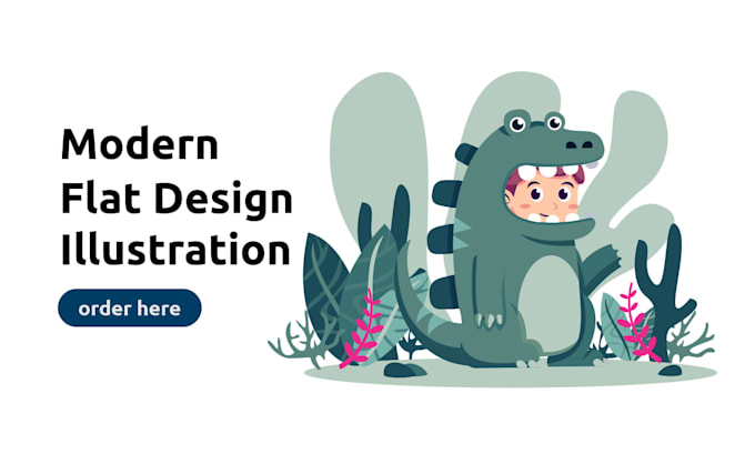 Create modern flat design illustration by Sanganimator | Fiverr