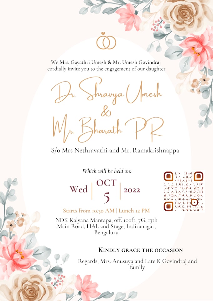 Design Beautiful Digital Invitation Cards By Nishanthac Fiverr