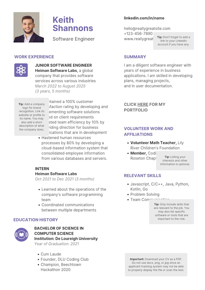 Professional cv creation for everyone by Daviesjohn | Fiverr