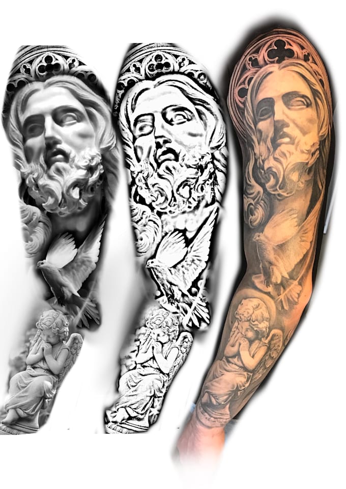 Create a realistic black on gray tattoo design by Bagsilva1 | Fiverr