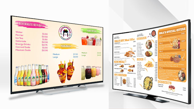 Design best restaurant food menu and digital screen menu by ...