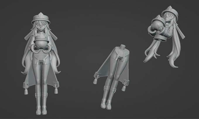 3d model custom female anime action figure for printing by ...