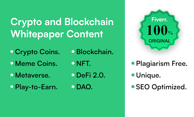 Write and design blockchain, nft and crypto white paper by Mahnurmaqsood | Fiverr