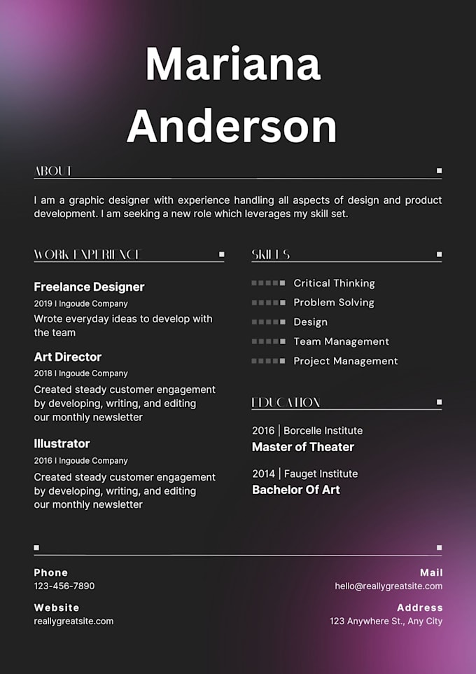 Make professional cv designs by Mehmalzahra | Fiverr