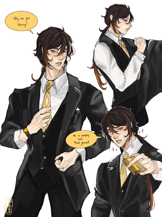 Draw a detailed cell shading of any character by Bleubelll | Fiverr