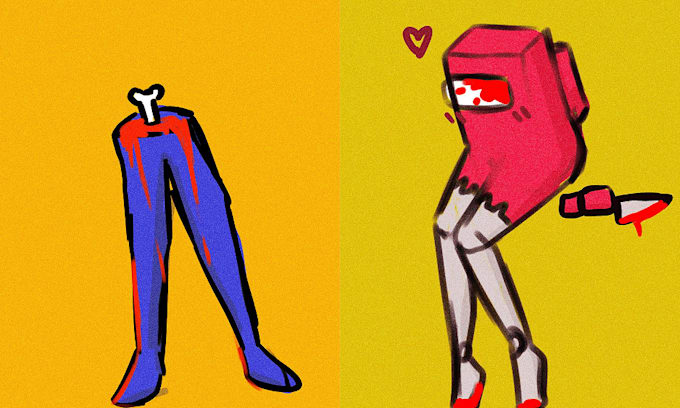 Draw long legged among us character by Kitkuu | Fiverr