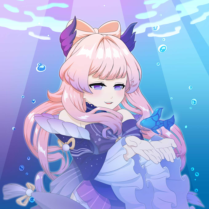 Draw your oc or fanart in anime cartoon style by Lb_fahrezi | Fiverr