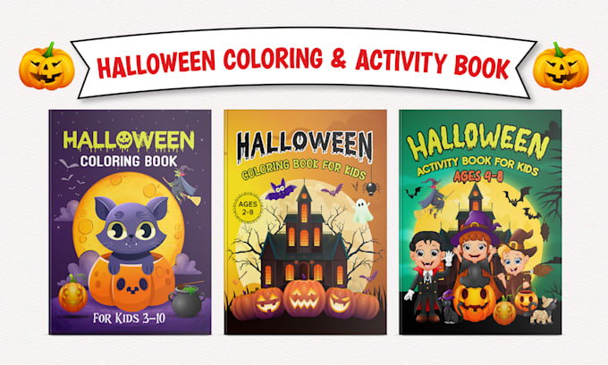 Design halloween coloring book cover for amazon kdp by Sirazul_19 | Fiverr