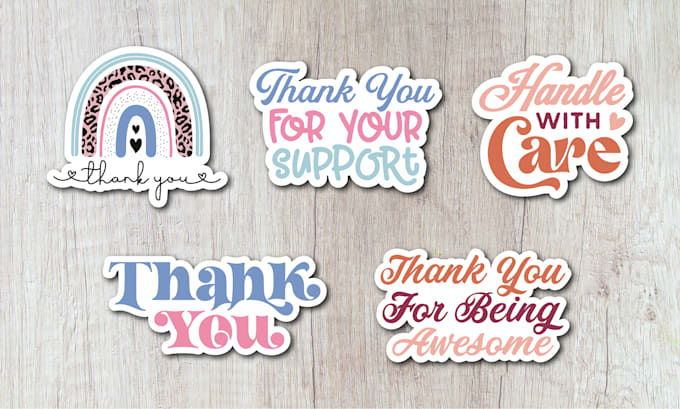 Create typography sticker designs for small business by Beecraftr | Fiverr