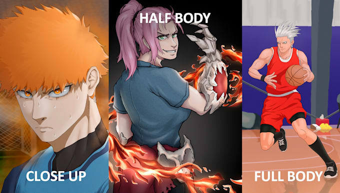 Draw in my anime semi realistic style by Rabbat_ | Fiverr