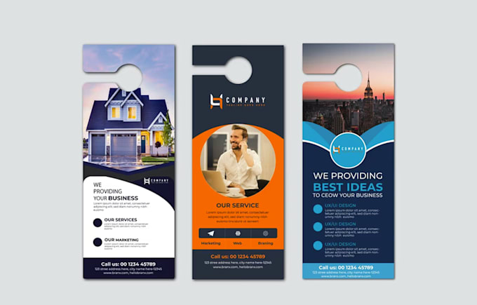 Design modern door hangers design rack card, by Ayoub007ber | Fiverr