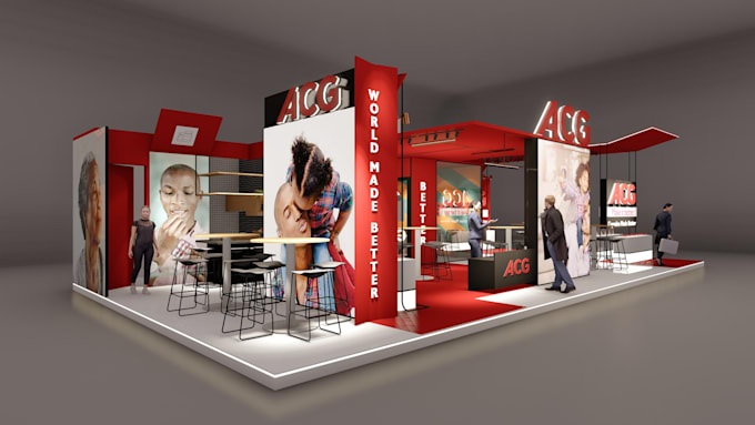 Design exhibition booth setup with graphics and drawings by Spatialogic ...