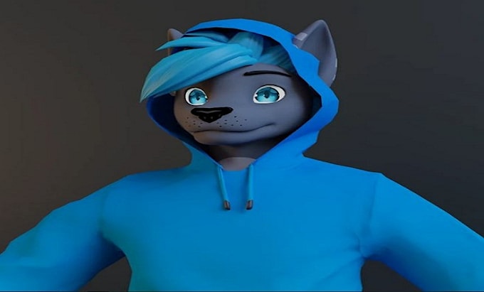 Make custom vrchat avatar vtuber 3d model live2d furry fursona ...