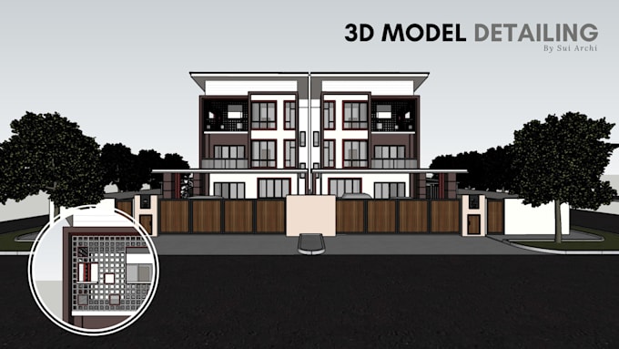 Create a 3d sketchup model of architectural project by Sui_archi | Fiverr
