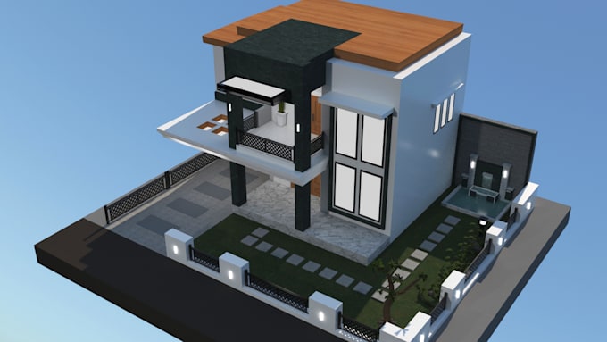 Make a 3d minimalist house on autodesk by Reallliky | Fiverr