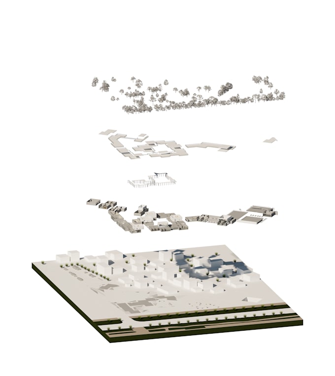 Do exploded axonometric architectural diagrams by Raxhinobicaku | Fiverr