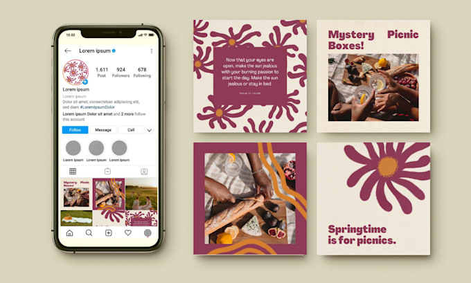 Design unique social tile sets and profile banners by Laura_flora | Fiverr