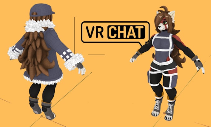 Do a cute vrchat furry, 3d furry, furry nsfw, fursona, furry from ...