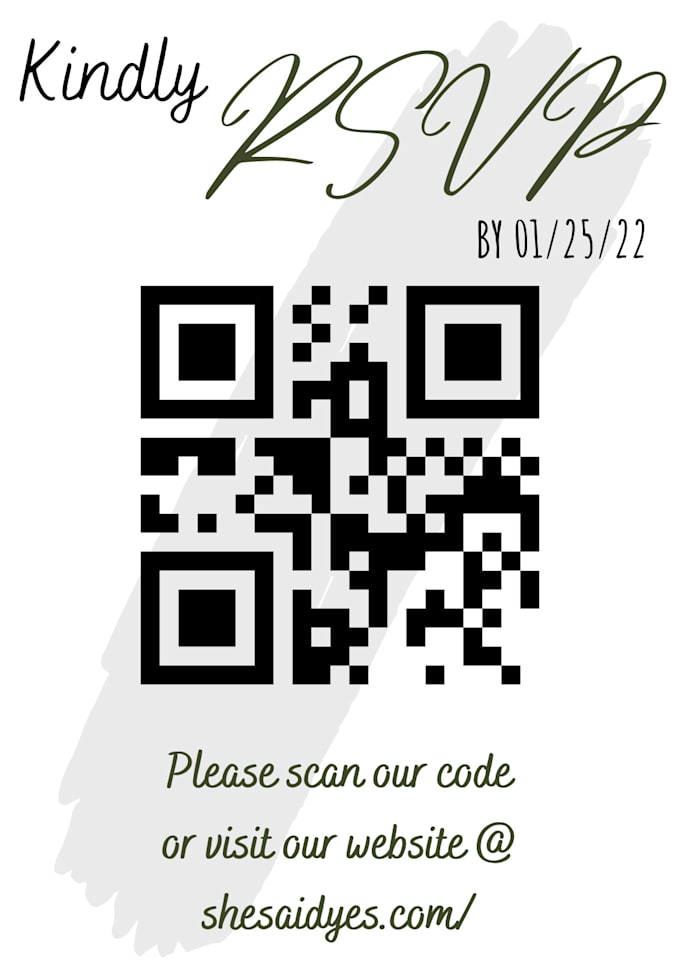 Design a digital qr code scanner rsvp card for weddings and parties by ...