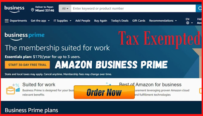 Do amazon business prime with tax exemption by Kingkhan396 | Fiverr