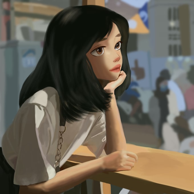 Draw potrait semi realism cartoon in disney style by Artrianis | Fiverr