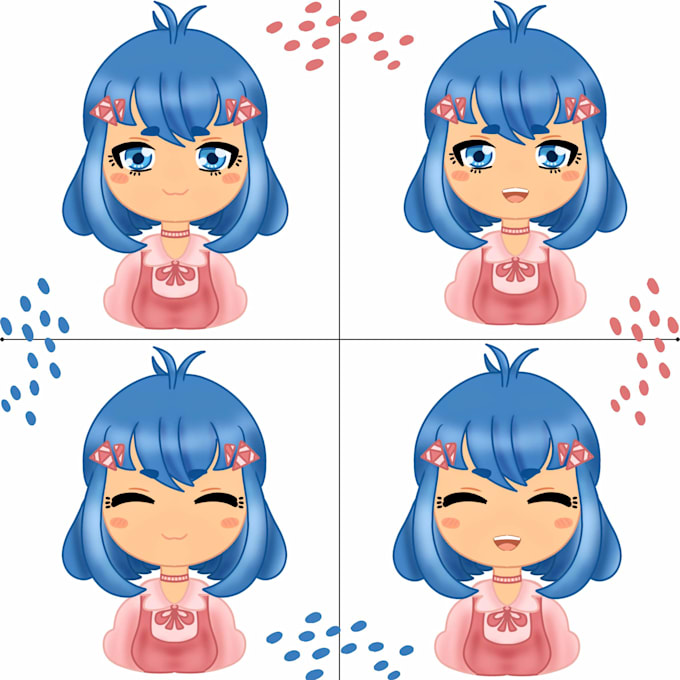 Draw chibi pngtubers with different expressions by Luca_doodles | Fiverr
