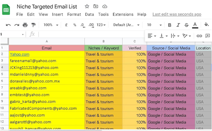 Collect niche targeted active and valid bulk email list for email ...