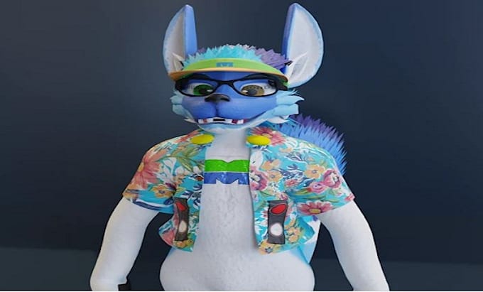 Create A Custom Furry Vrchat Avatar3d Modelsfw Fursona Furry 3d Vtuber Vroid By Fiverrprodev 