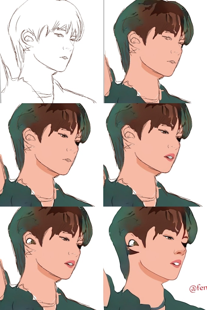 Draw your face into vector or vexel illustration portraits by Fenirose ...