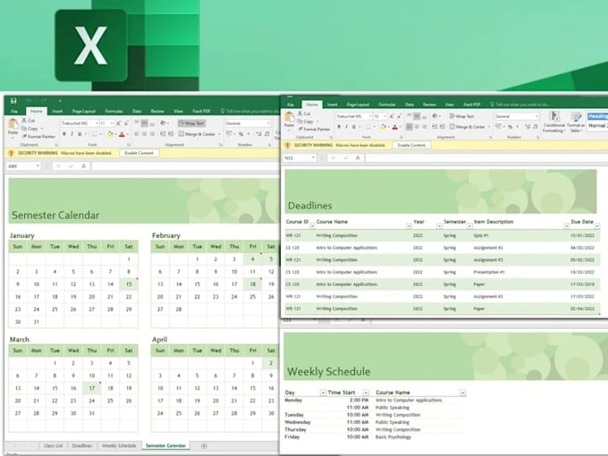 Send 15 editable calendar excel templates spreadsheet bundle by ...