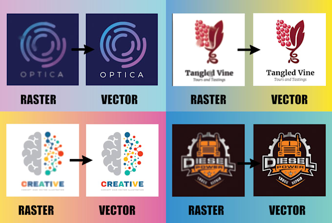 Vector trace any logo on illustrator by Sketchmagic | Fiverr