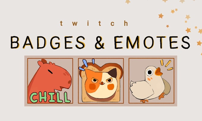 Draw Cute Custom Emotes And Badges By Eiruos Fiverr