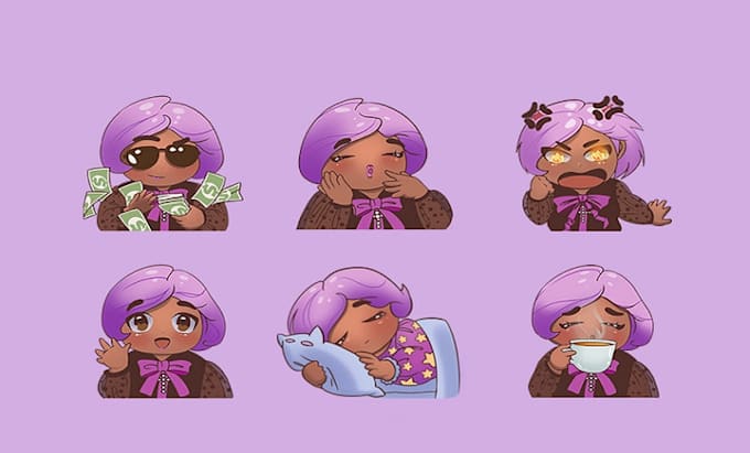 Draw custom chidi emotes for twitch streamer by Maaibdam | Fiverr