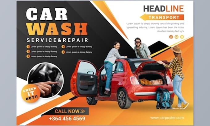 Do car wash, auto repair flyer, leaflets and detailing price list by ...