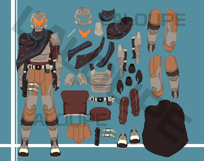 Draw anime character model for live2d and vtuber assets by Laloupe | Fiverr