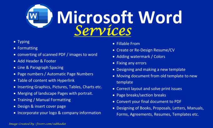 Create, edit, format, design microsoft word documents by Subhadut | Fiverr Create, edit, format, design microsoft word documents by Subhadut | Fiverr