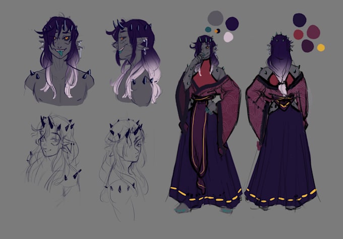 Create character design reference sheets for you by Nebulaika | Fiverr