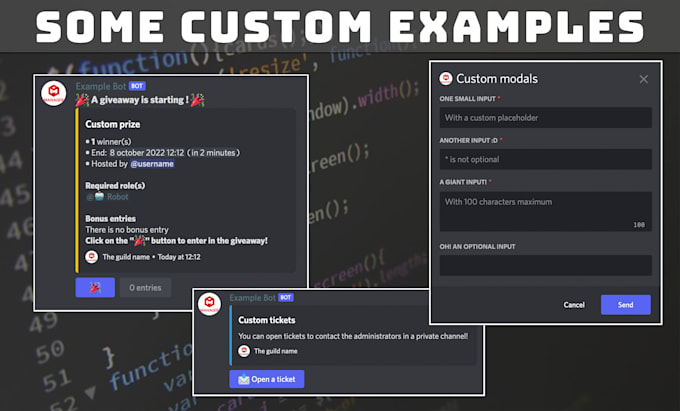 Create a custom discord bot in nodejs by Kodeur_kubik | Fiverr
