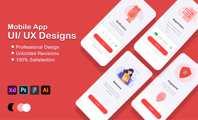 Design creative mobile app ui ux, website ui ux using figma and xd by Ishmaabbasi | Fiverr